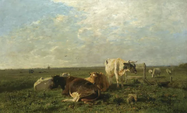 Cattle At Pasture by Anton Mauve Oil Painting Reproduction For Sale ...