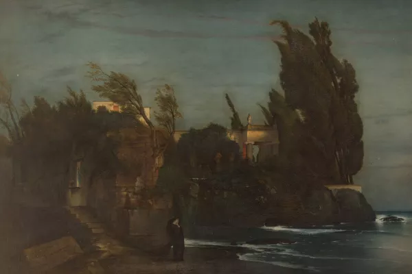 Fiesole Villa by the sea by Arnold Bocklin Oil Painting Reproduction ...