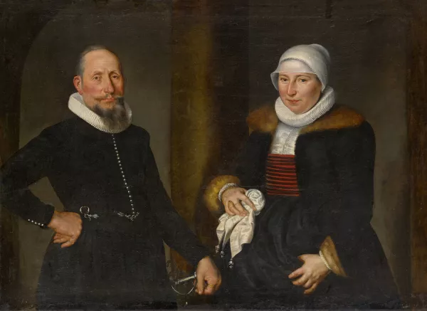 Double Portrait of Lienhard Lutzelmann and his Wife Margreth Wohnlich ...