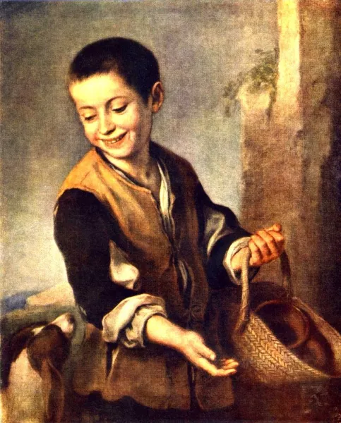 Boy with a Dog by Bartolome Esteban Murillo Oil Painting Reproduction ...
