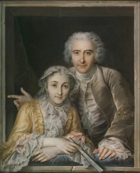 Portrait of Philippe Coypel and His Wife by Charles-Antoine Coypel Oil ...