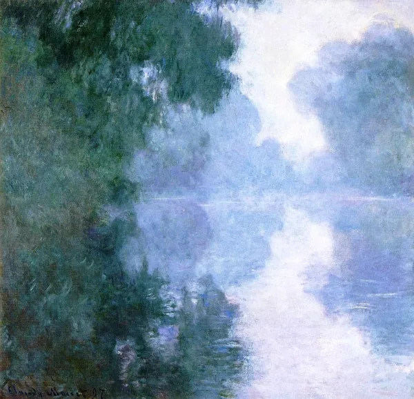 Arm of the Seine Near Giverny in the Fog by Claude Monet Oil Painting ...