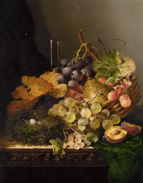 Still Life with Birds Nest by Edward Ladell Oil Painting Reproduction ...