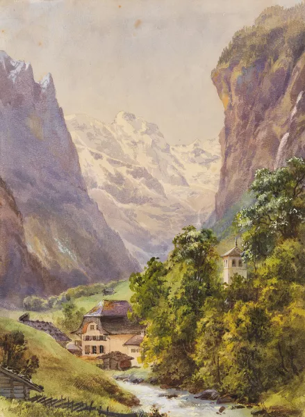 Lauterbrunnen by Edward Theodore Compton Oil Painting Reproduction For ...