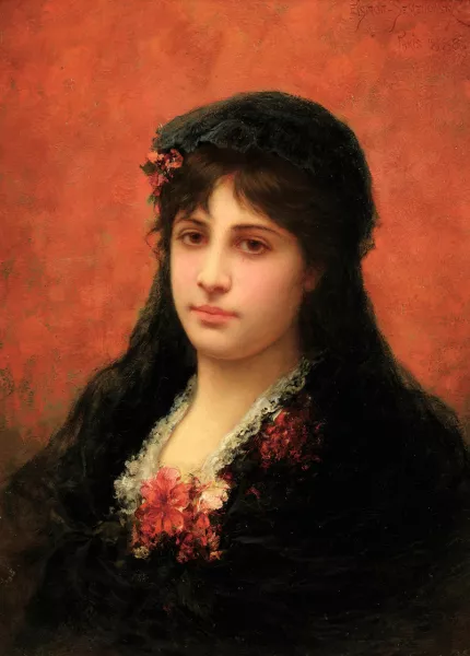 Portrait of a Spanish Woman by Emile Eisman-Semenowsky Oil Painting ...