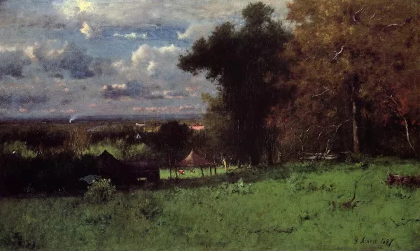 A Breezy Autumn by George Inness Oil Painting Reproduction For Sale ...