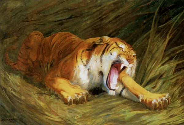 Tigre by Gustave Surand Oil Painting Reproduction For Sale ...