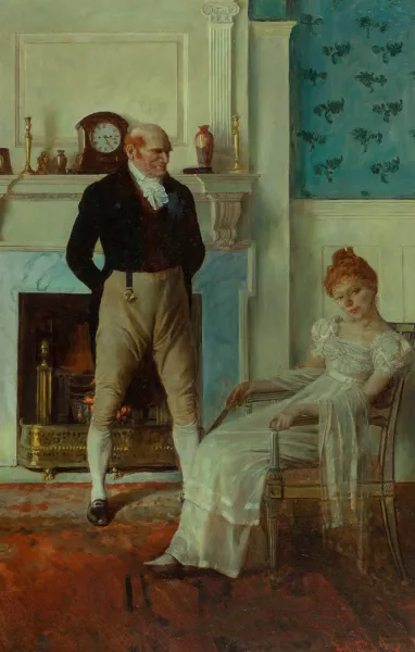 Becky Sharp and Lord Steyne by Howard Pyle Oil Painting Reproduction ...