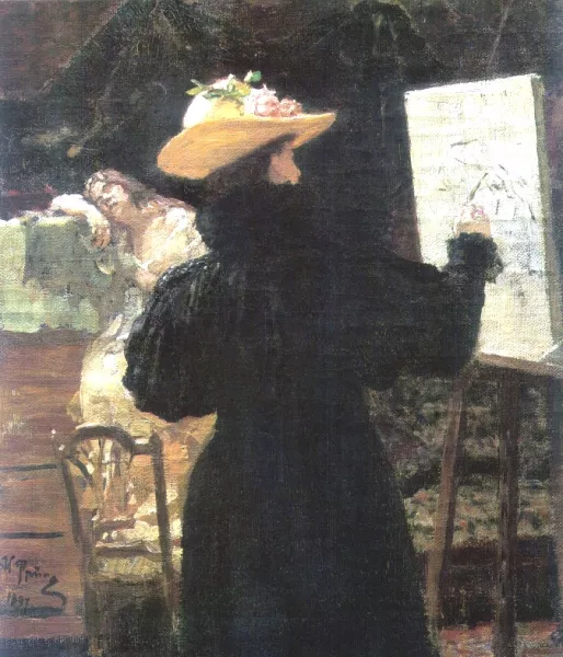 Portrait of Vera Repina, the Artist's daughter. by Ilia Efimovich Repin ...