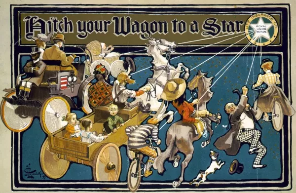 Hitch your wagon to a star by J.C. Leyendecker Oil Painting ...