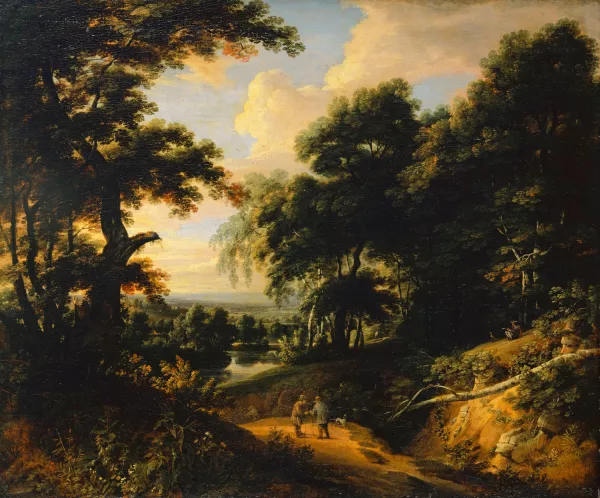 Landscape with Staffage Figures by Jacques D'Arthois Oil Painting ...