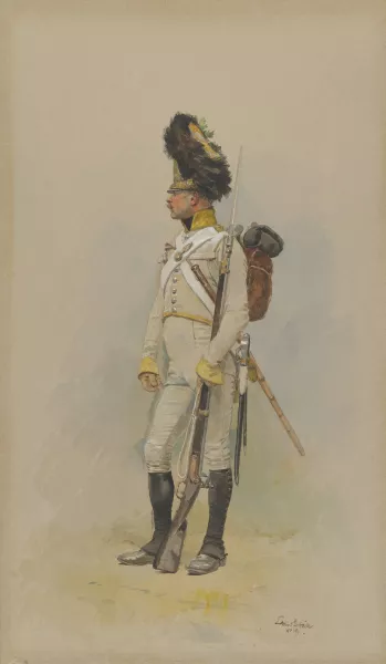 A Standing Grenadier of the Municipal Guard by Jean-Baptiste Edouard ...
