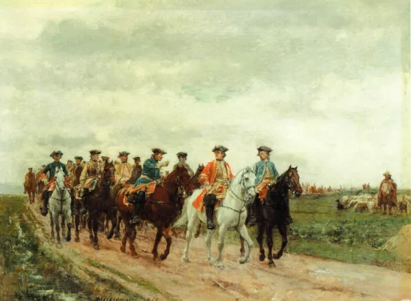 Maurice, Comte de Saxe Leading His Troops by Jean-Louis Ernest ...