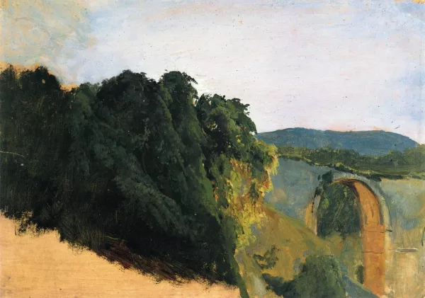 Augustan Bridge at Narni unfinished by Karl Blechen Oil Painting ...