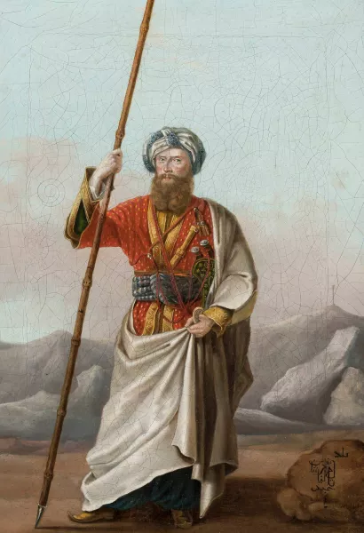 Portrait of Waclaw Rzewuski, nicknamed “emir” by Kazimierz Zwan Oil ...