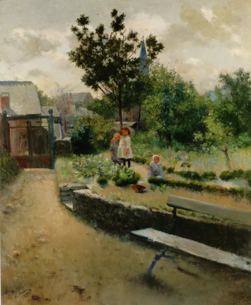 Au Jardin by Leon Frederic Oil Painting Reproduction For Sale ...