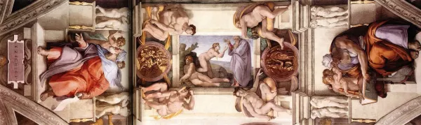 The Fifth Bay of the Ceiling by Michelangelo Oil Painting Reproduction ...