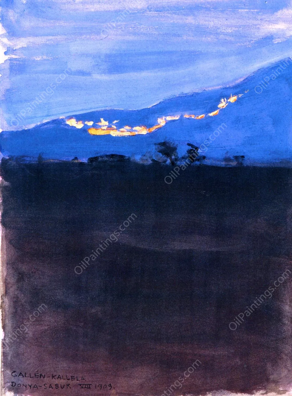 Campfires of Theodore Roosevelt's Safari, Akseli Gallen-Kallela - Oil ...