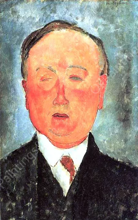 Man in a Monocle Named Bidou, Amedeo Modigliani - Oil Paintings