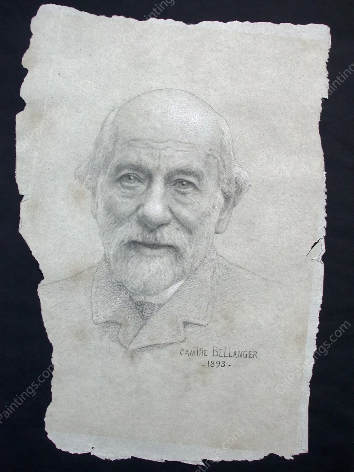 Old Man, Camille Felix Bellanger - Oil Paintings