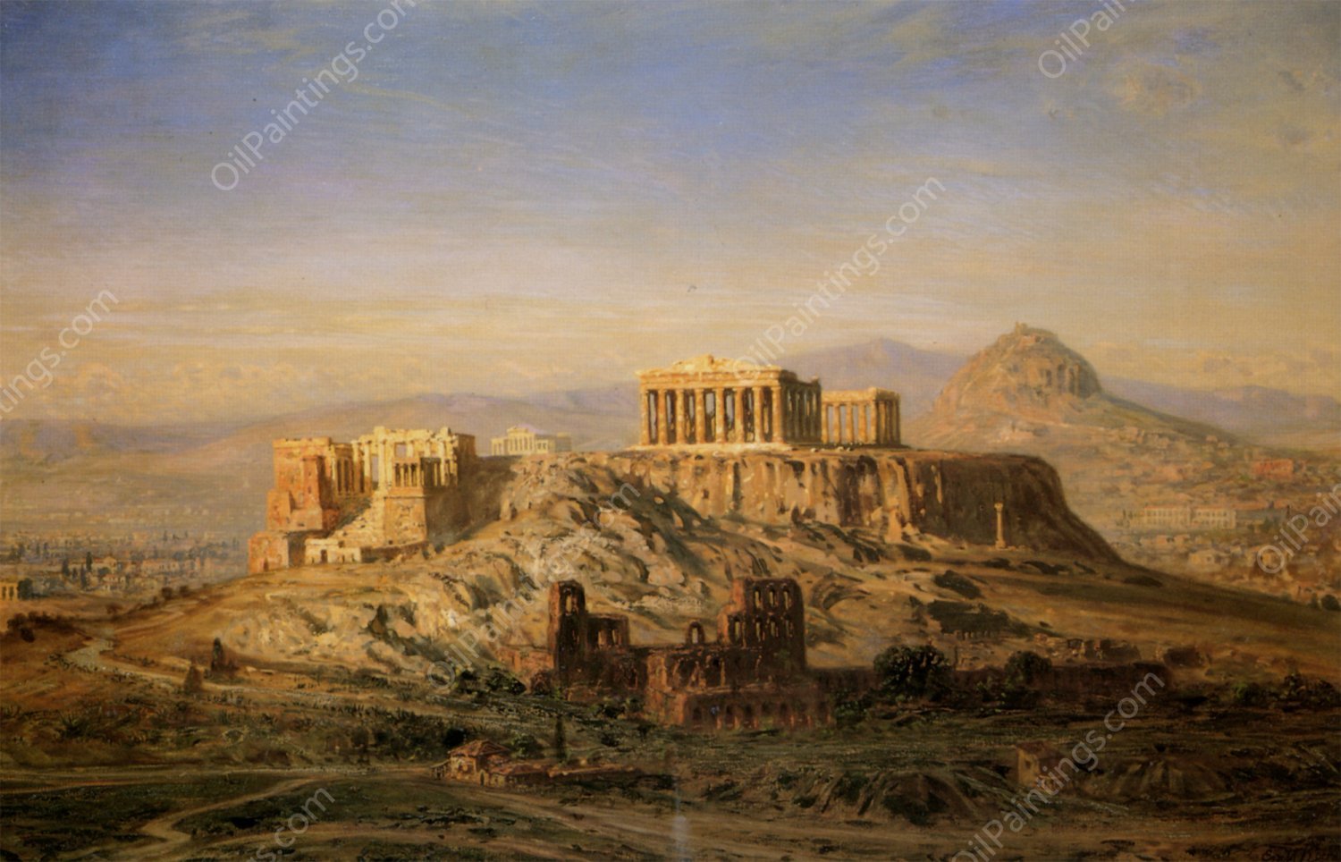 The Acropolis Athena, Ernst Carl Eugen Koerner - Oil Paintings