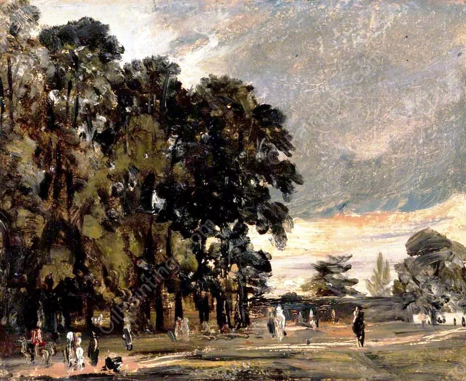 Landscape Sudy: Figures by a Clump of Trees, John Constable - Oil Paintings
