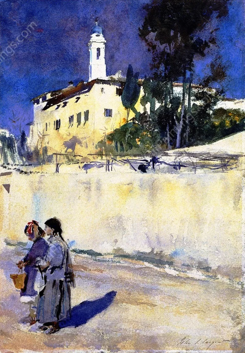 Landscape with Two Children, John Singer Sargent - Oil Paintings