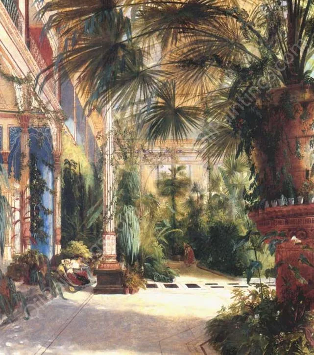 The Interior of a Palm House, Karl Blechen - Oil Paintings