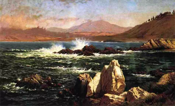 Half Moon Bay by Raymond Dabb Yelland Oil Painting Reproduction For ...