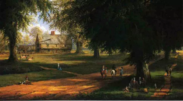 The Williams House, Deerfield, Massachusetts by Robert Havell Jr. Oil ...
