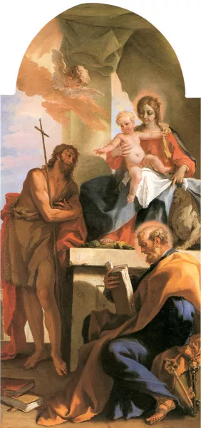Madonna with Child, St John the Baptist and St Peter by Sebastiano ...