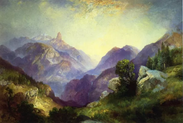 Index Peak by Thomas Moran Oil Painting Reproduction For Sale ...