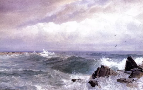 Gull Rock, Newport, Rhode Island by William Trost Richards Oil Painting ...